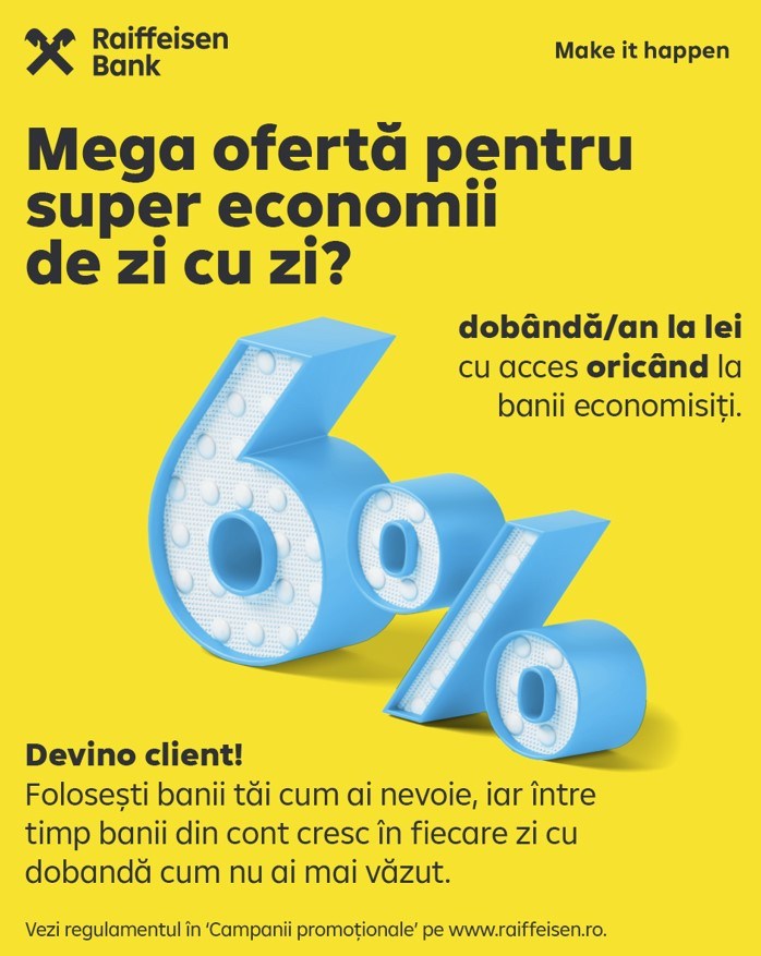 Cont de economii cu dobândă de depozit? Da, acum există. La Raiffeisen ...